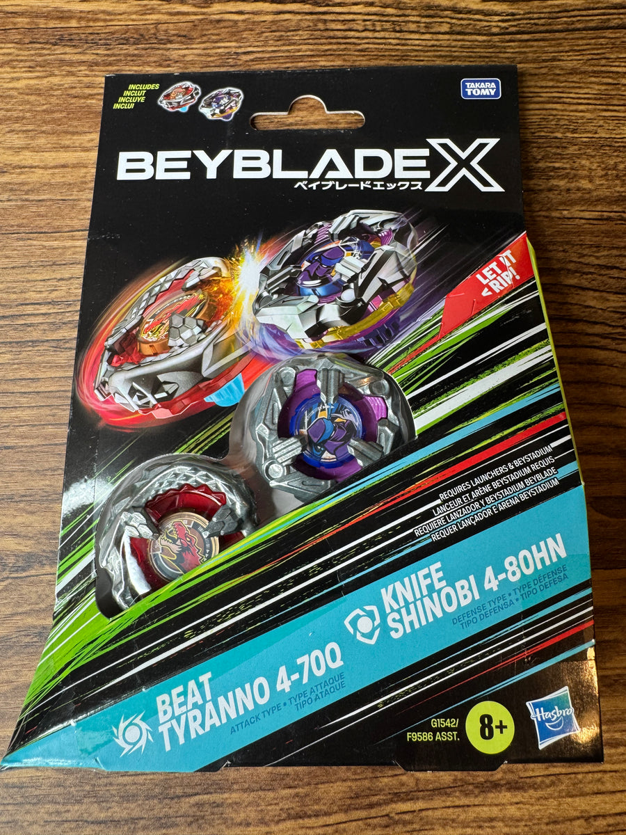 Hasbro Beyblade X | Beat Tyranno 4-70Q and Knife Shinobi 4-80HN | G154 ...